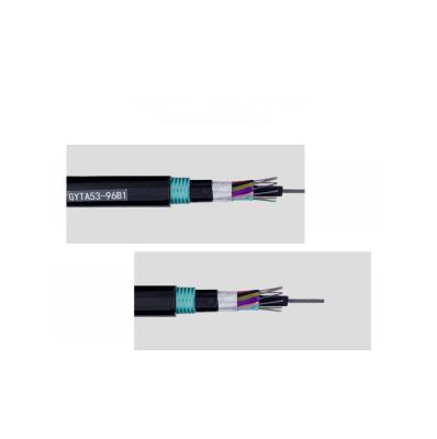 China GYTA53 96 Core Direct Burial Fiber Optic Cable PE Double Jacket for sale