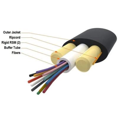 China GYFXTBY Outdoor Flat Drop Fiber Optic Cable 12 Core Aerial PE Sheath for sale