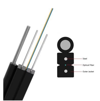 China FTTH Outdoor Drop Cable GJYXCH 1 Core Steel Wire LSZH 1km 2km for sale