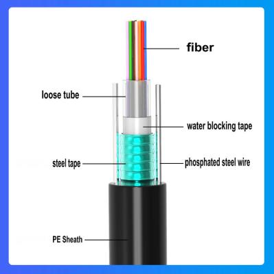 China GYXTW Outdoor Fiber Optic Cable 6 Core Aerial Loose Tube Armored for sale