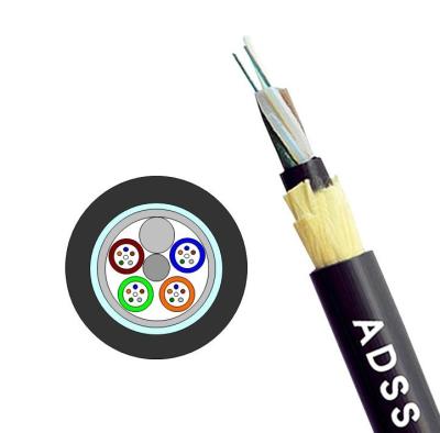 China ADSS Fiber Optic Cable Aerial PE Sheath Single Mode Multimode for sale