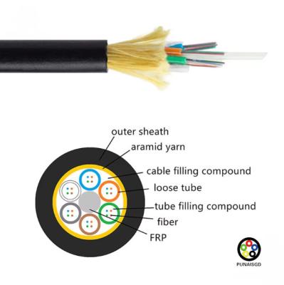 China ADSS Fiber Optic Cable 12-144 Core Single Mode G652D Aerial Outdoor for sale