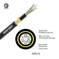 China ADSS Fiber Optic Cable 12-144 Core Single Mode Aerial Double Layer PE Sheath for sale