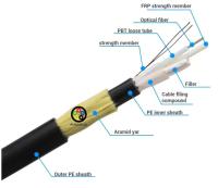 China ADSS Fiber Optic Cable 12 Core Single Mode Black PE Sheath for sale