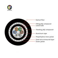 China 24 Core GYTA33 Underwater Armored Fiber Optic Cable with Steel Wire for sale