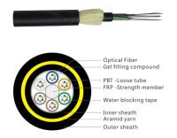 China ADSS Fiber Optic Cable 12 Core Single Mode Aerial PE Sheath for sale