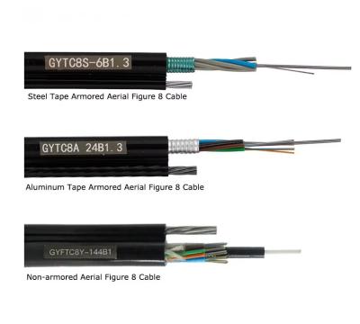 China GYTC8S Aerial Figure 8 Single Mode Fiber Optic Cable G652D for sale