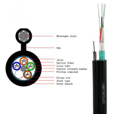 China 12 Core Aerial Figure 8 Fiber Optic Cable with Messenger Wires for sale