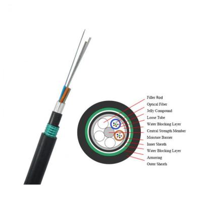 China GYTA53 144-Core Direct Burial Armored Fiber Optic Cable G.652D for sale