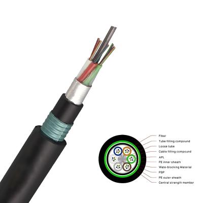 China GYTA53 144 Core Direct Burial Fiber Optic Cable G.652D Steel Armored for sale
