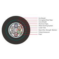 China GYTA53 144 Core Direct Burial Fiber Optic Cable G.652D Steel Armored for sale