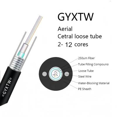 China GYXTW Outdoor Armored Fiber Optic Cable 8mm Aerial G652D for sale