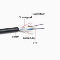 China ASU 12-Core Aerial Fiber Optic Cable Black PE Sheath FRP Strength for sale