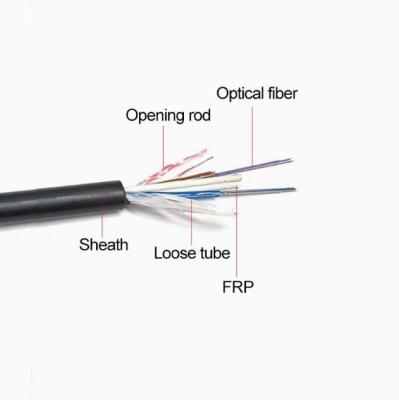 China ASU 12-Core Aerial Fiber Optic Cable Black PE Sheath FRP Strength for sale