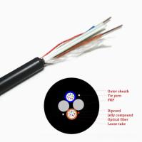 China ASU 12-Core Aerial Fiber Optic Cable Black PE Sheath FRP Strength for sale