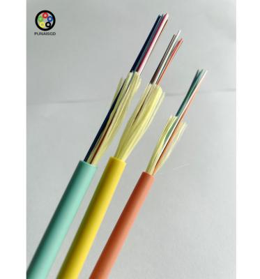 China 24 Core OM4 Indoor Fiber Optic Cable GJFJV LSZH Aqua for sale