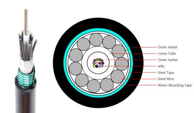 China GYXTS Steel Wire Armored Anti Rodent Fiber Optic Cable 2-24C for sale