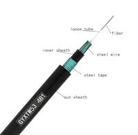 China GYXTW53 G652D Single Mode Outdoor Fiber Optic Cable Double Armored for sale