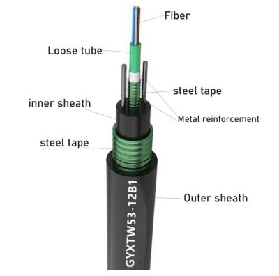 China GYXTW53 4-12 Core Outdoor Armored Fiber Optic Cable G652D/G657A1 for sale
