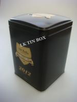 China 250g Di Bella Square Tea Tin Box With Metal Plug Embossing HACCP Certification for sale