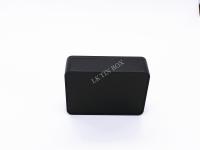 China Tea Storage Rectangular Tin Box Black Double sides Printed With Matt Varnish for sale