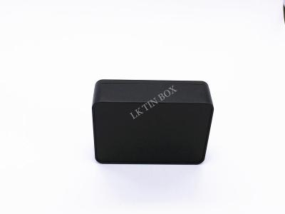 China Tea Storage Rectangular Tin Box Black Double sides Printed With Matt Varnish for sale