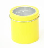 China Small Metal Round Tin Box Packaging For Coffee Tea Spice Storage With Airtighted Plastic Lid for sale