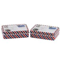 China Small Rectangle Chrsitmas Mailing Gift Tin Box With Customized Logo Print for sale