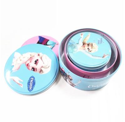 China Customizable Disney Big Holiday Round Tin Cans For Christmas And Easter for sale