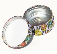 China Round Cosmetic Powder Makeup Tin Box Packaging CMYK Printed Round Tin Cans for sale