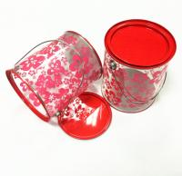 China D126x150mm Round Cyliner Tin Box With PVC PET Plastic Tube And Metal  Handle for sale