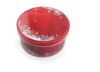 China Gift Round Tin Box Peanuts / Candy Storage Metalwire Wooden Handle for sale