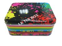 China Metal Christmas Rectangular Tin Box Packaging  With Pvc Window for sale