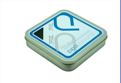 China Printed Custom Square Tin Box  Gift Cards Metal Packaging With Embossing for sale