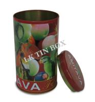 China Airtighted Cylinder Round Tin Box Tea Storage Container With Plug Lid for sale