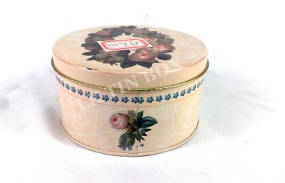 China Custom Large Round Tin Box Packaging Christmas Gift Cookie Storage for sale