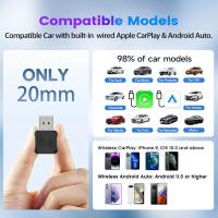 China 5.8GHz WiFi Frequency Dual core 1.0GHz MIPS CPU Mini Ultra Adapter for Carplay Android Auto Steering Wheel Control USB AI Box for sale