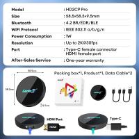 China HD2CP Pro Wireless Adapter Carplay Android Auto to Hdmi Video Input Conversion Box Compatible with CarPlay Wired Cars for sale