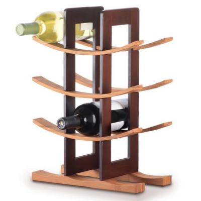 China High End 12 Wine Bottle Display Stand , Boutique Bamboo Display Stand for sale