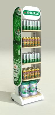 China Portable Metal Display Fixtures With Wheels Custom Customer Brand for sale