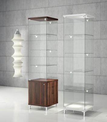China Aluminium Floor Standing Glass Showcase Cabinet With Led Lights Strong Structure for sale