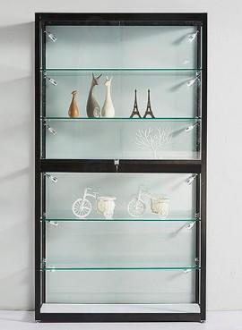 China Quick Ship Glass Showcase Cabinet With Adjustable Layer And Led Lights for sale