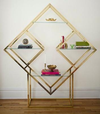China Golden Coating Department Store Fixtures , Metal Store Display Racks With Glass for sale