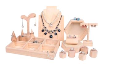 China Shopping Mall Wooden Jewelry Display Stands Environmental Friendly for sale