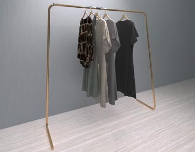 China Gold Plating Shop Display Fixtures Retail Clothing Display Racks Simple Design for sale