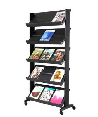 China New Design Magazine Display Rack Metal Bookshelf Floor Standing Style for sale