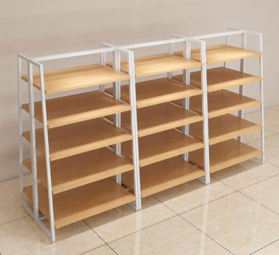 China Customized quality 5 layer metal and wood permanent displays for retail store for sale