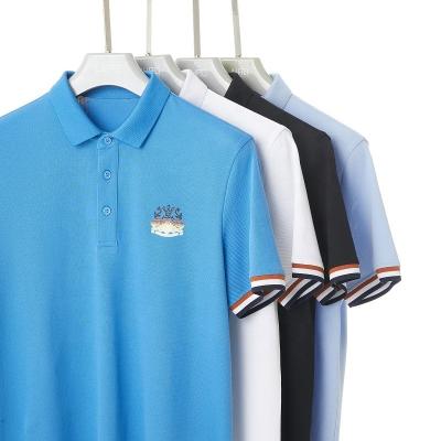 China Custom Embroidered Logo Men's Polo Shirts 170-120g Polyester/Cotton Blend with Short Sleeves for OEM ODM Manufacturing for sale