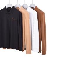 China Men's Long Sleeve Polo Shirt 95 Cotton 5 Spandex Skin-Friendly Breathable Custom Logo for sale