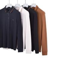 China Custom Logo Anti-Pilling Cotton Long Sleeve Polo Shirt 170g for Business Men for sale